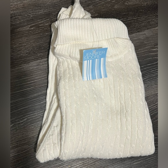 Jennifer Moore | Sweaters | White Cable Knit Turtleneck | Poshmark